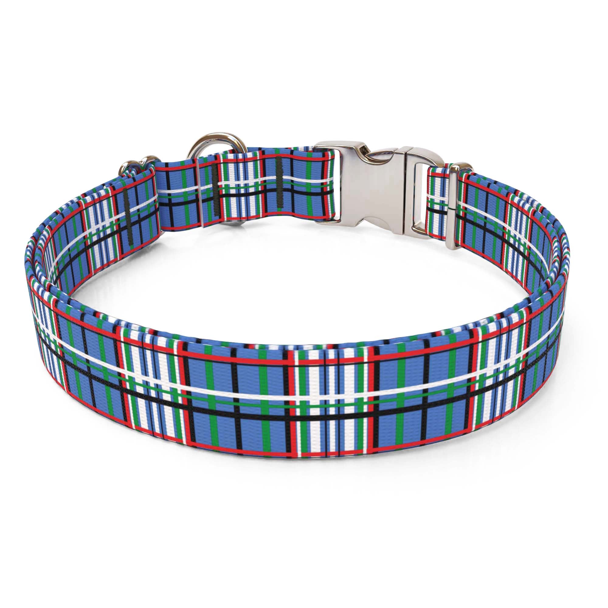 Personalized Tartan Plaid Blue Dog Collar – Hot Dog Collars